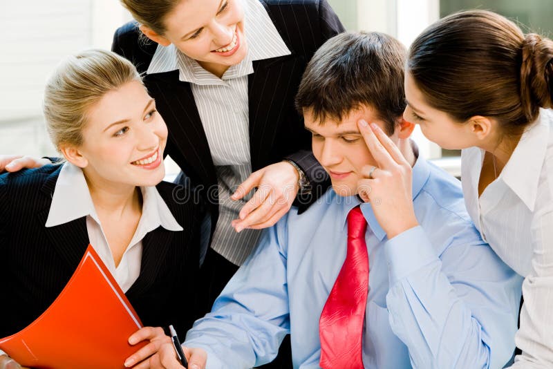 Waiting for answer stock photo. Image of boss, female - 4103192