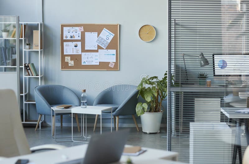 Waiting Area with Coffee Table in Office Interior Stock Image - Image ...