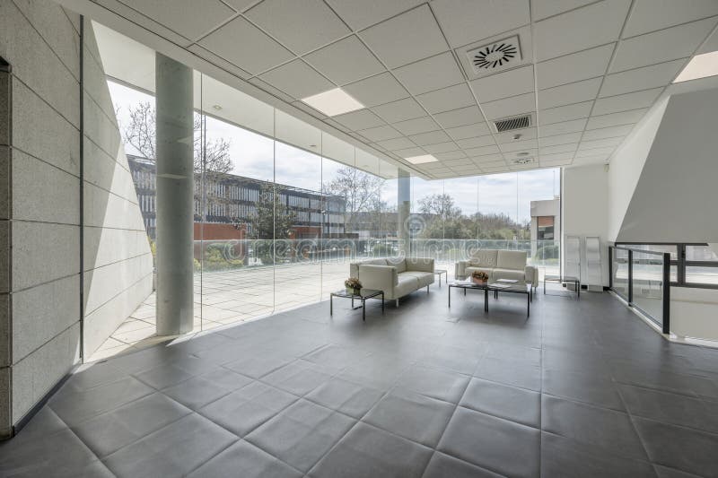 Waiting Area of a Lobby of an Office Building Stock Photo - Image of ...