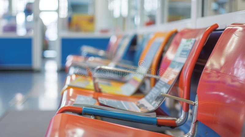 The Waiting Area for Public Service Counters is Lined with Colorful ...