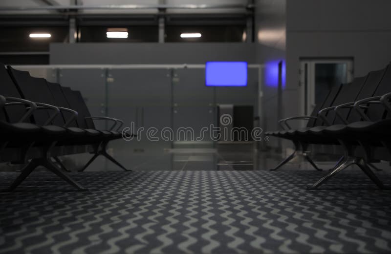 Waiting Area with Seats in Airport Stock Image - Image of indoors ...