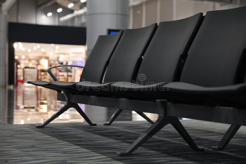 Waiting Area with Seats in Airport Stock Photo - Image of simplicity ...