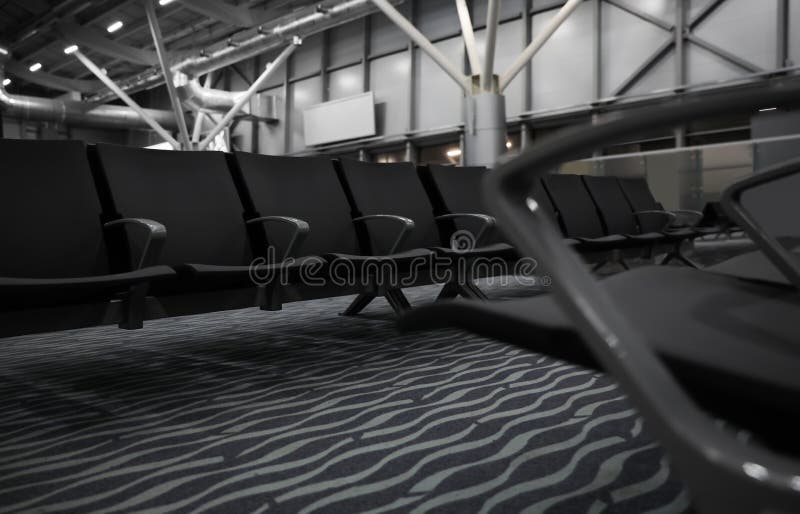 Waiting Area with Seats in Airport Terminal Stock Image - Image of ...