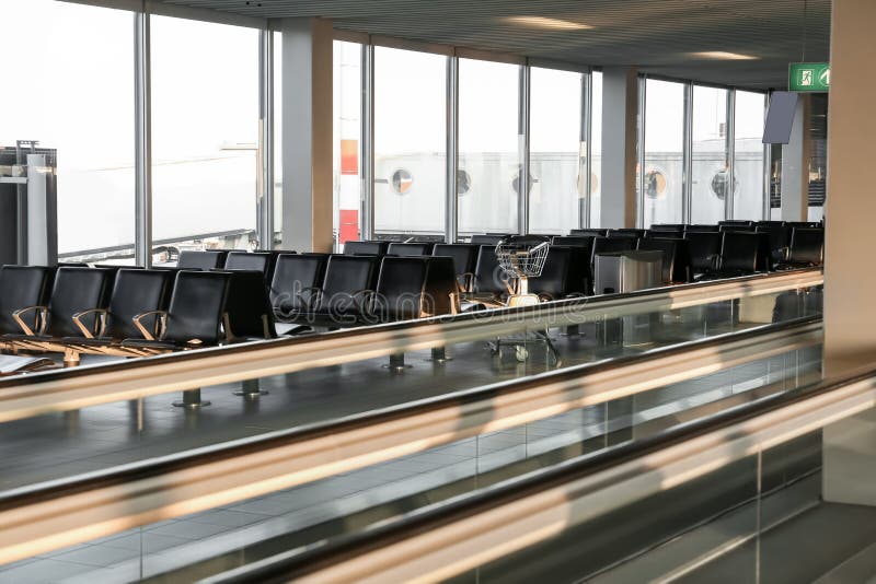 Waiting Area with Seats in Airport Terminal Stock Photo - Image of ...