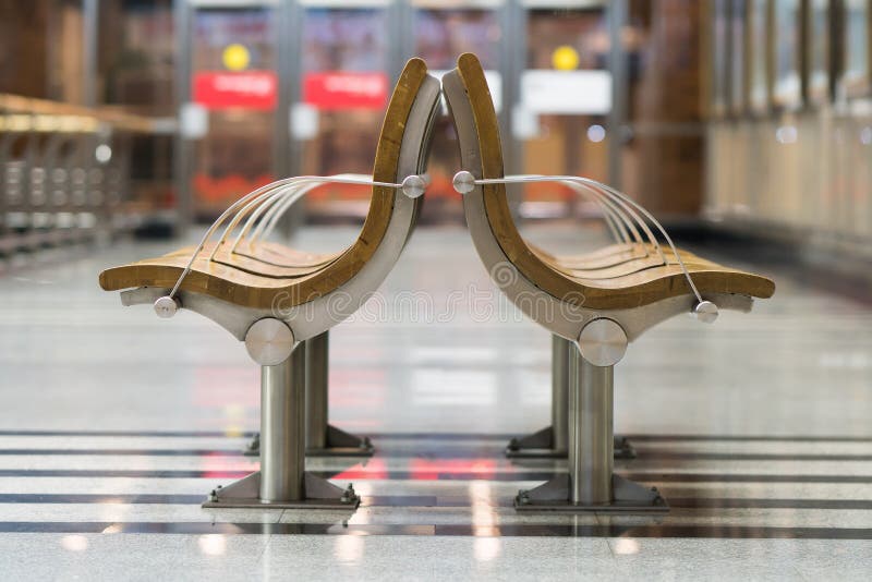 Waiting Area at Train Station. Empty Chairs in Rest Area Stock Image ...