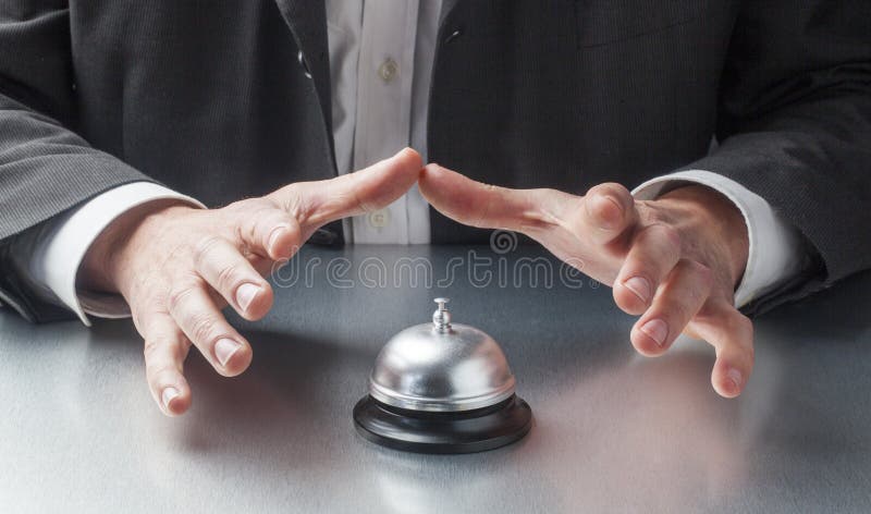 Waiting for Assistance at Hotel Stock Photo - Image of desk, boredom ...