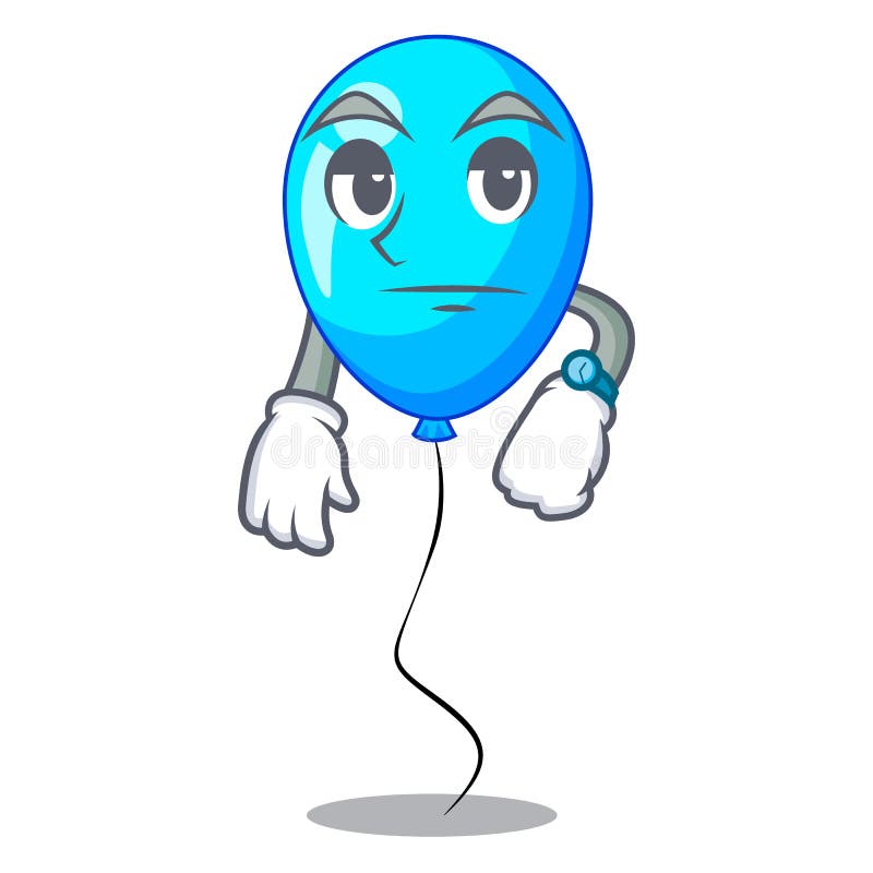 Waiting Blue Balloon Bunch Design on Cartoon Stock Vector ...