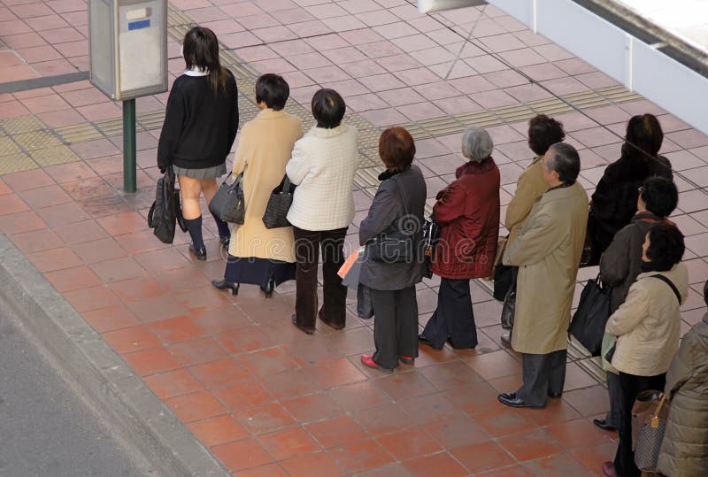Waiting for the bus stock photo. Image of crowd, travel - 2468566