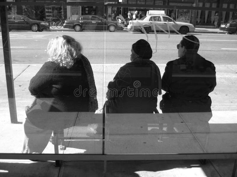 Waiting for the bus stock photo. Image of shadows, benches - 637092