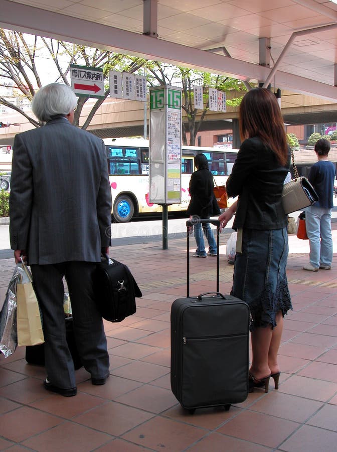 Waiting for the bus editorial photo. Image of street, japan - 75541