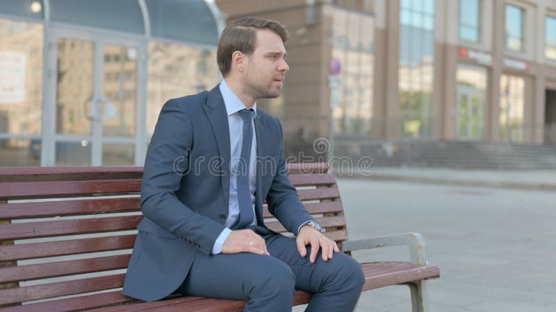 Waiting Businessman Leaving Bench after Checking Time Stock Photo ...
