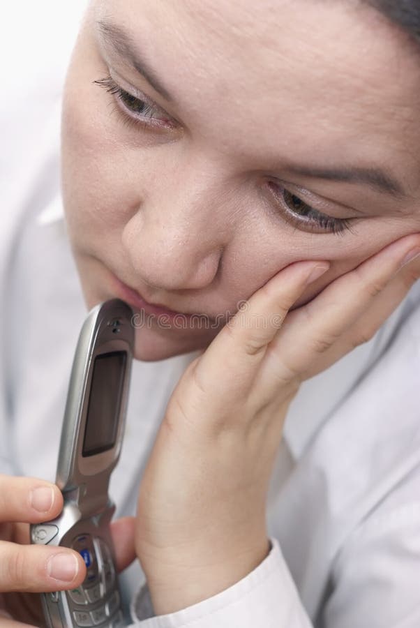 Waiting for the call stock image. Image of dreaming, female - 22986601