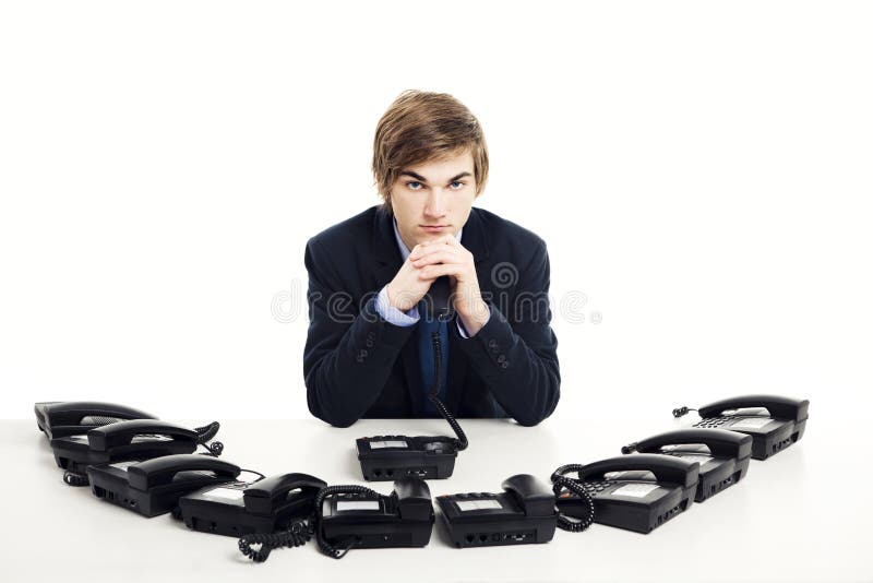 Waiting for a call stock image. Image of center, people - 36228281