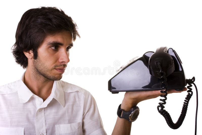 Waiting for call. stock photo. Image of emotional, caucasian - 40609366