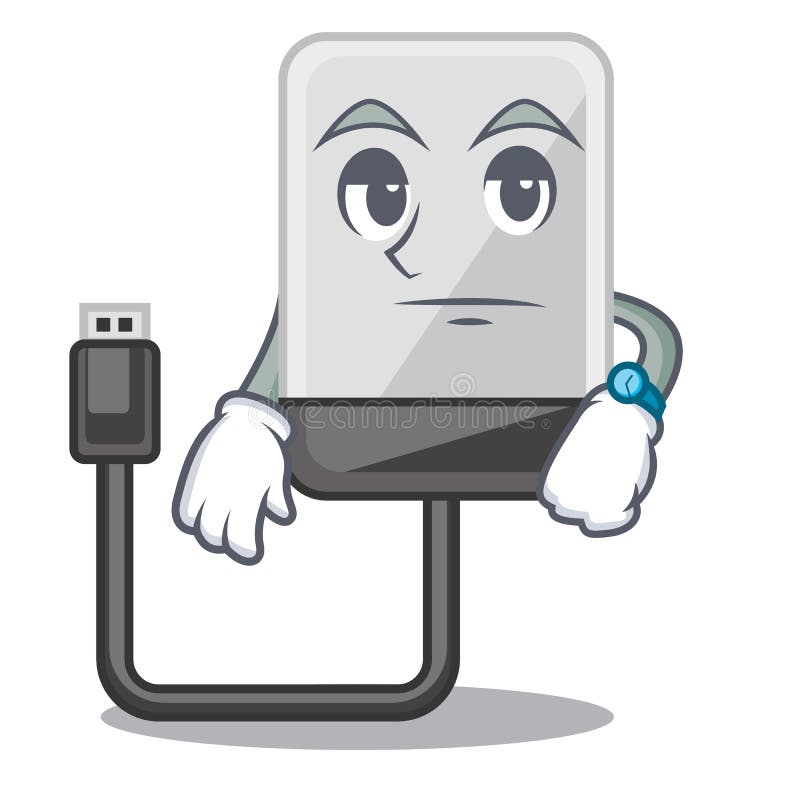 Waiting Cartoon Hard Drive in the Bag Stock Vector - Illustration of ...