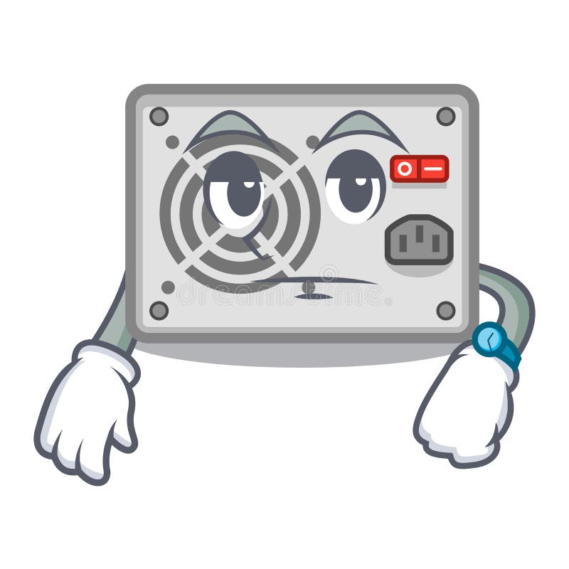 Waiting Cartoon Power Supply on the Computer Stock Vector ...