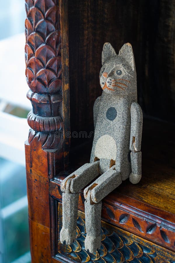Waiting cat puppet. stock photo. Image of cats, gabardine - 71993264