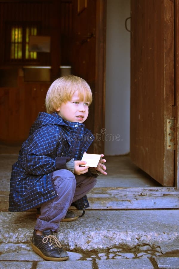 Waiting child stock photo. Image of asphalt, four, fall - 22524026