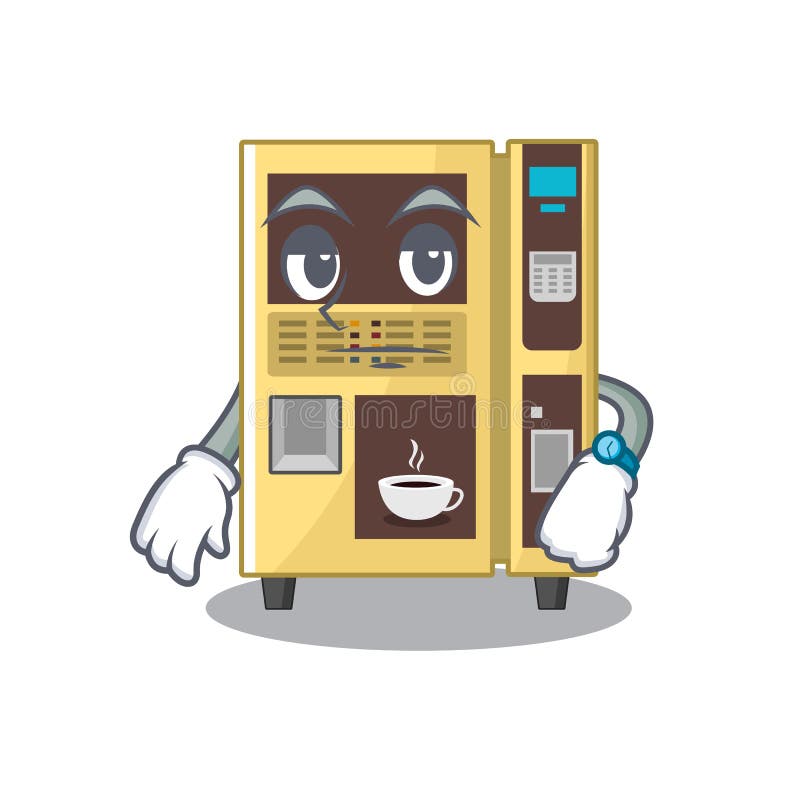 Waiting Coffee Vending Machine in the Cartoon Stock Vector ...