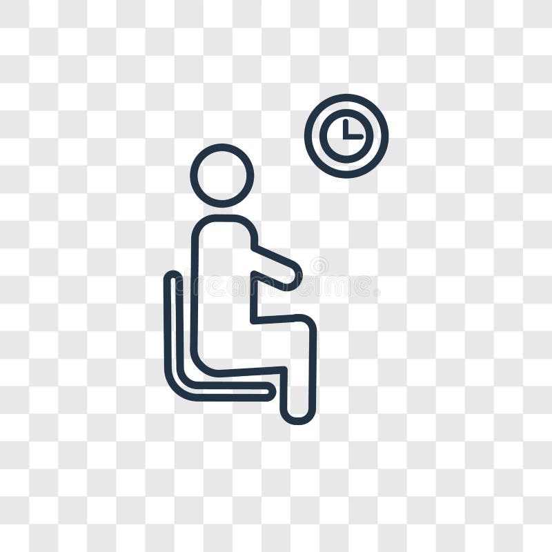 Wait Concept Vector Linear Icon Isolated on Transparent Background ...