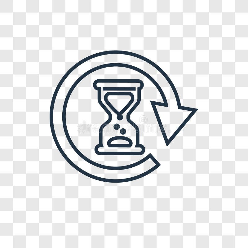 Wait Concept Vector Linear Icon Isolated on Transparent Background ...