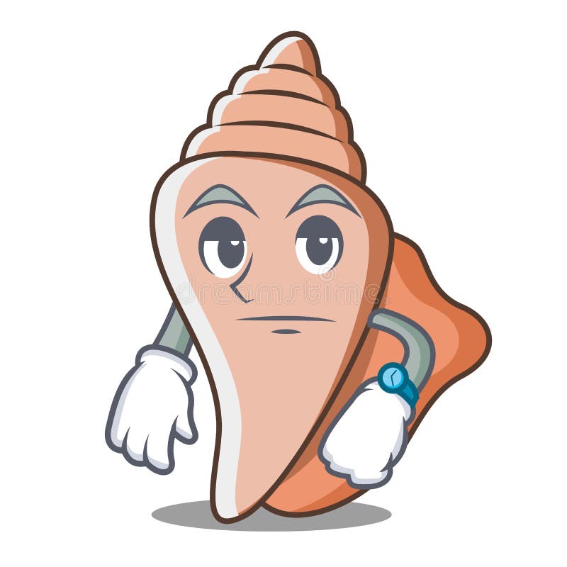 Waiting Cute Shell Character Cartoon Stock Vector - Illustration of ...
