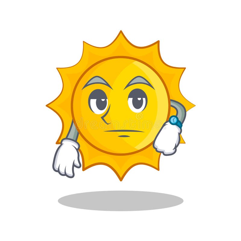 Waiting Cute Sun Character Cartoon Stock Vector - Illustration of smile ...