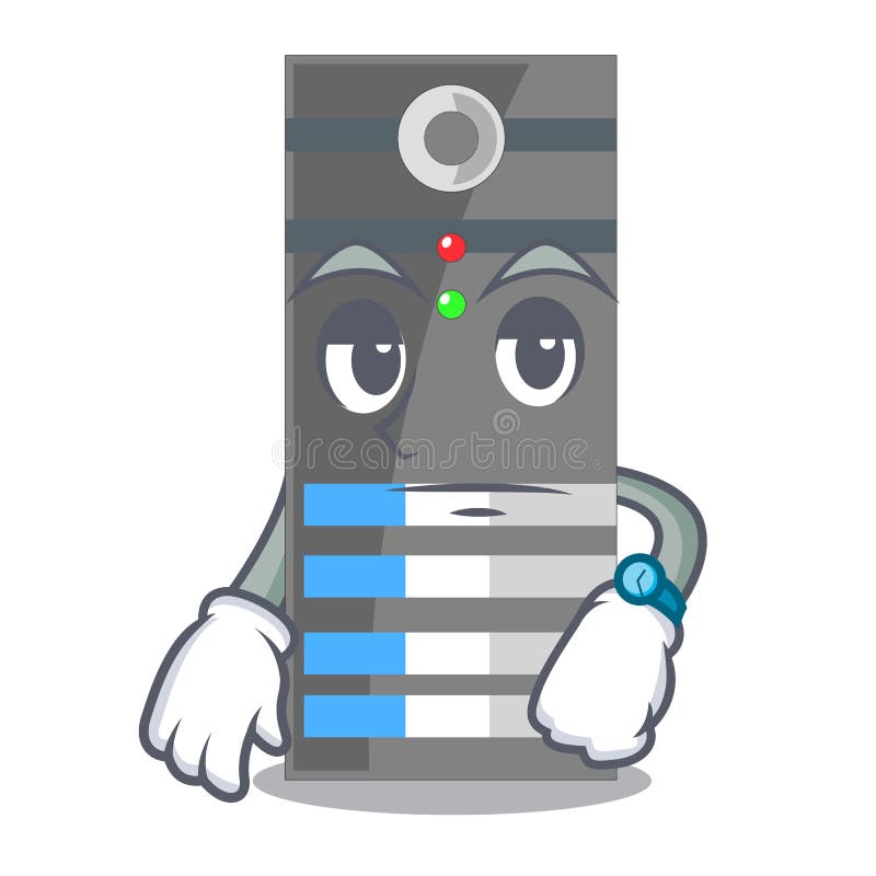 Waiting Data Server Above the Cartoon Tables Stock Vector ...