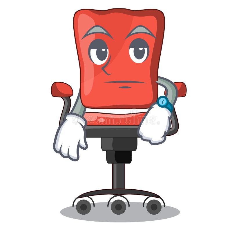 Waiting Desk Chair Office Isolated on Mascot Stock Vector ...