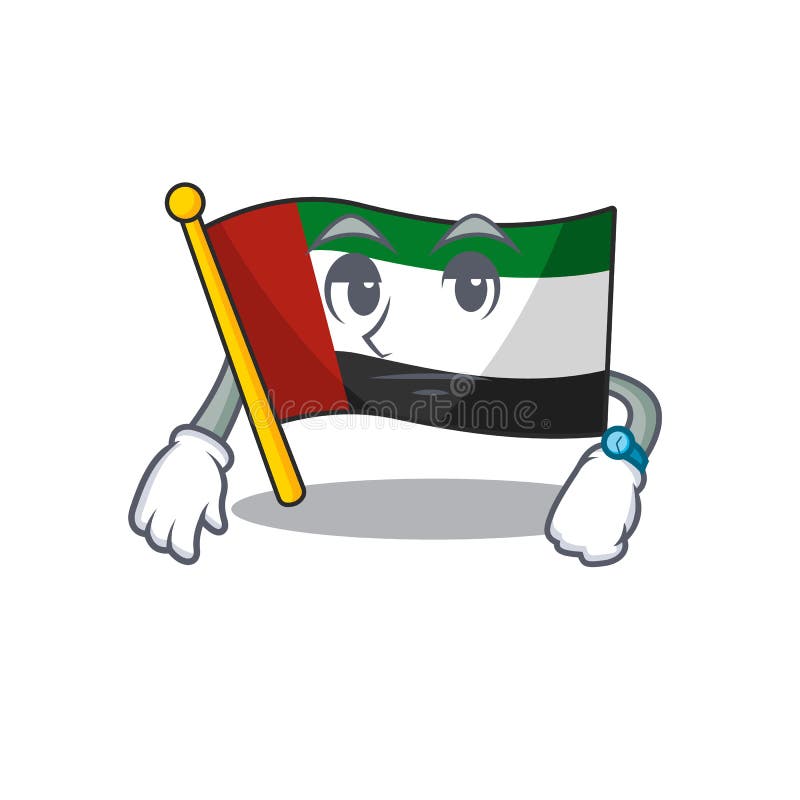 Waiting Flag United Arab Emirates in Character Stock Vector ...