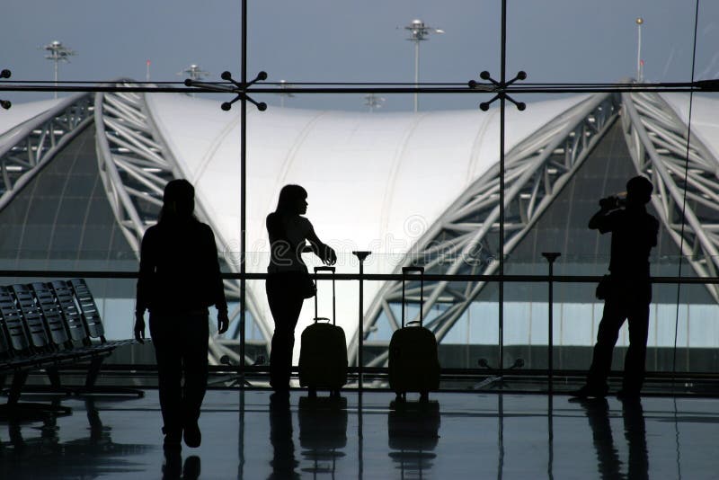Waiting for flight stock image. Image of luggage, ticket - 1870877