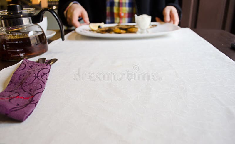 Waiting for a French Dinner with a Man Stock Photo - Image of ...