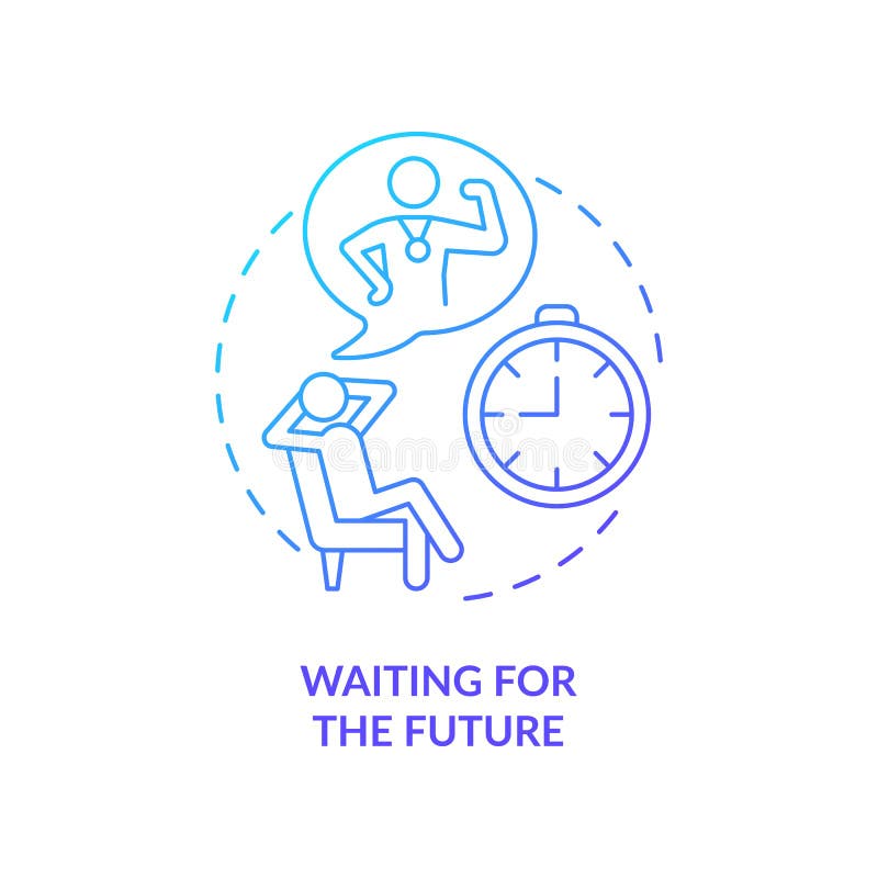 Waiting for Future Blue Gradient Concept Icon Stock Illustration ...