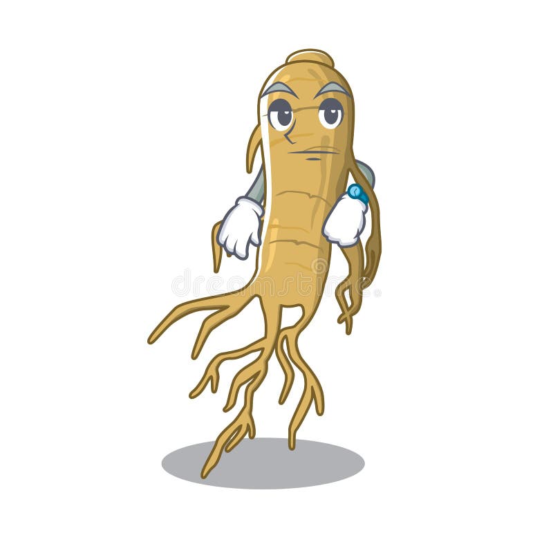 Waiting Ginseng in the a Cartoon Shape Stock Vector - Illustration of ...
