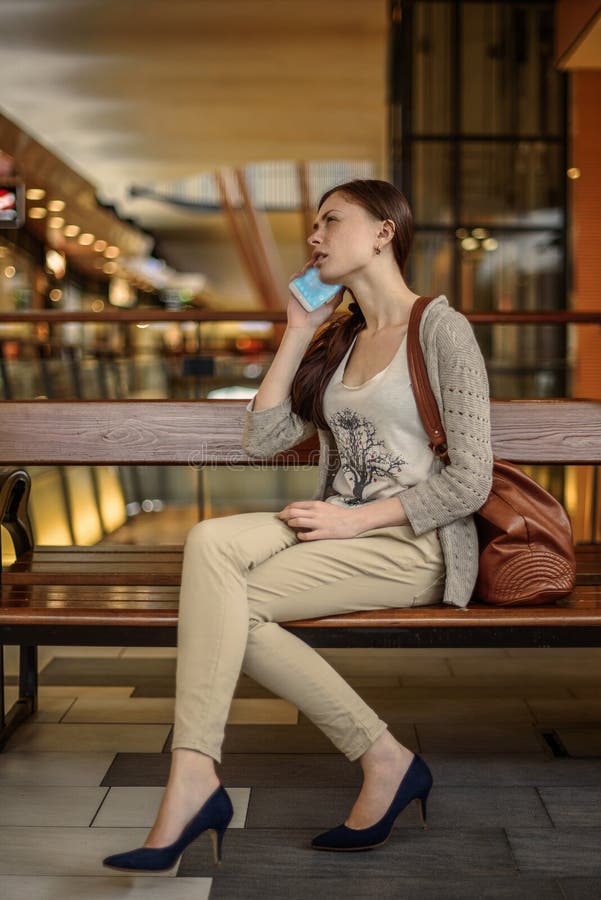 Boy Waiting for Girl Trying on Clothes Stock Image - Image of ...