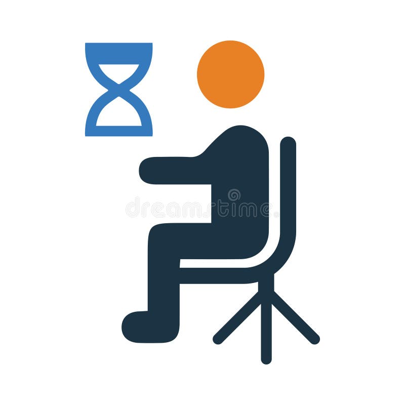 Waiting , Glasshour, Man, Waiting Icon Stock Vector - Illustration of ...