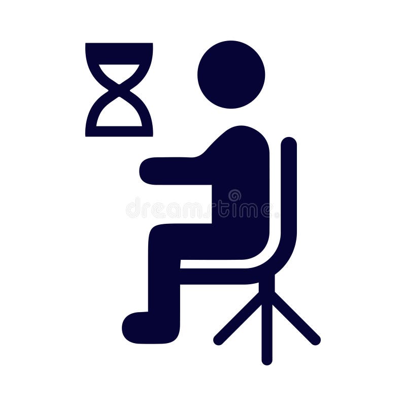 Waiting , Glasshour, Man, Waiting Icon Stock Vector - Illustration of ...
