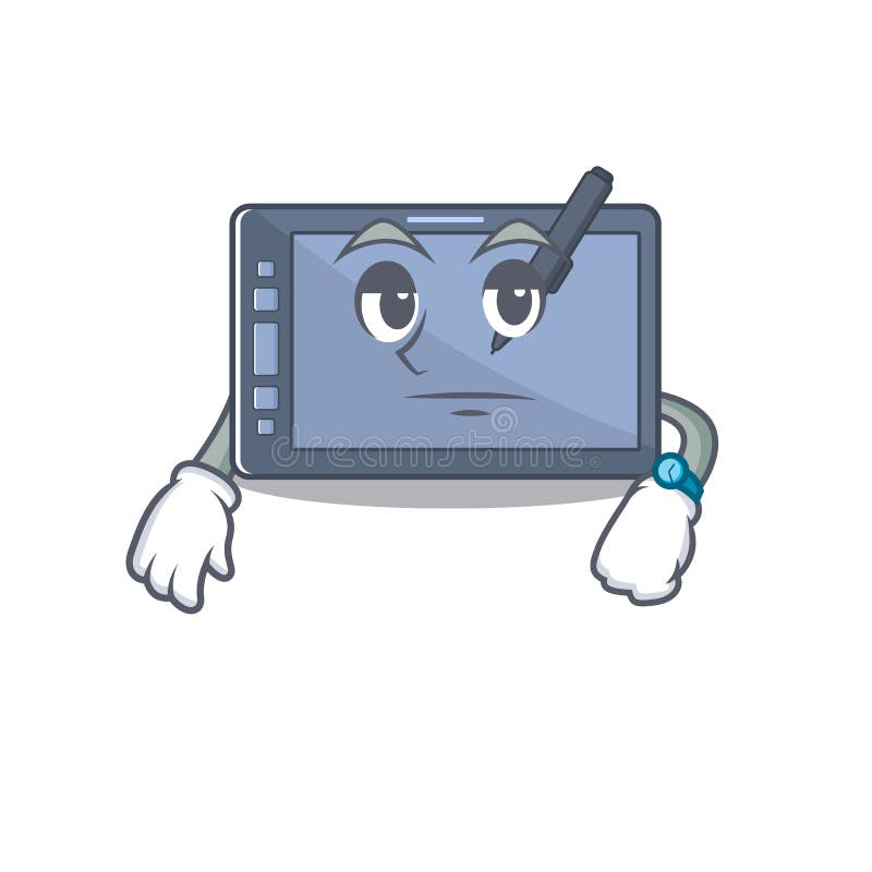 Waiting Graphic Tablet on the Mascot Table Stock Vector - Illustration ...