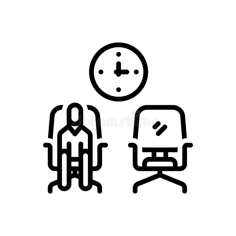 Black Line Icon for Waiting, Sit and Office Stock Vector - Illustration ...