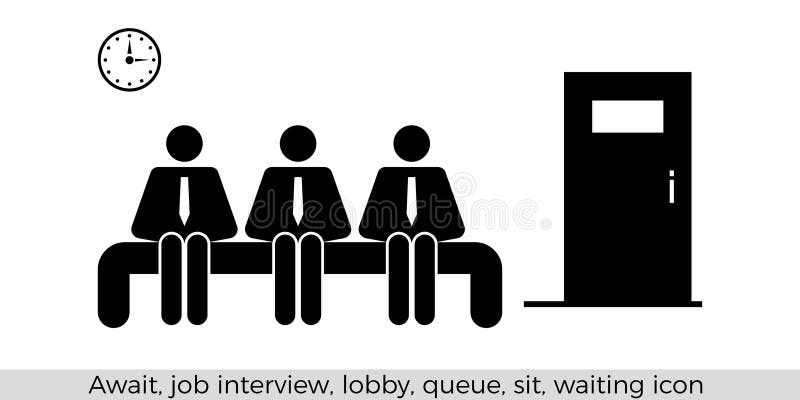 Waiting for Interview Icon. Await, Job Interview, Lobby, Queue, Sit ...
