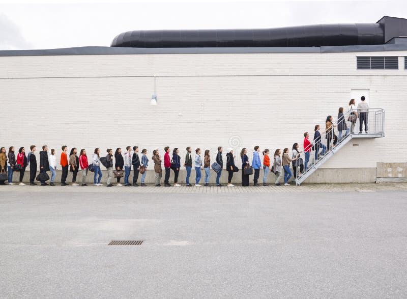 Waiting in Line stock image. Image of guide, leading - 21333209
