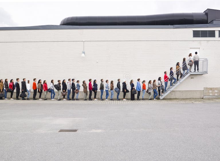 Waiting in Line stock image. Image of guide, leading - 21333209