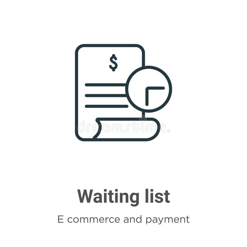 Waiting List Vector Icon on White Background. Flat Vector Waiting List ...