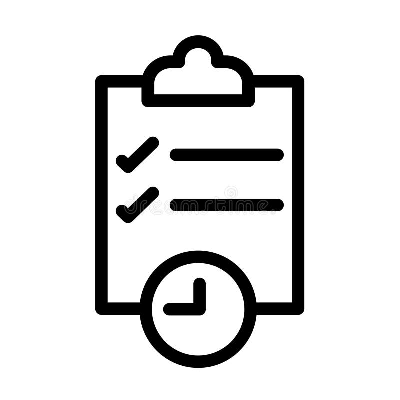 Waiting List Thick Line Icon Stock Illustration - Illustration of ...