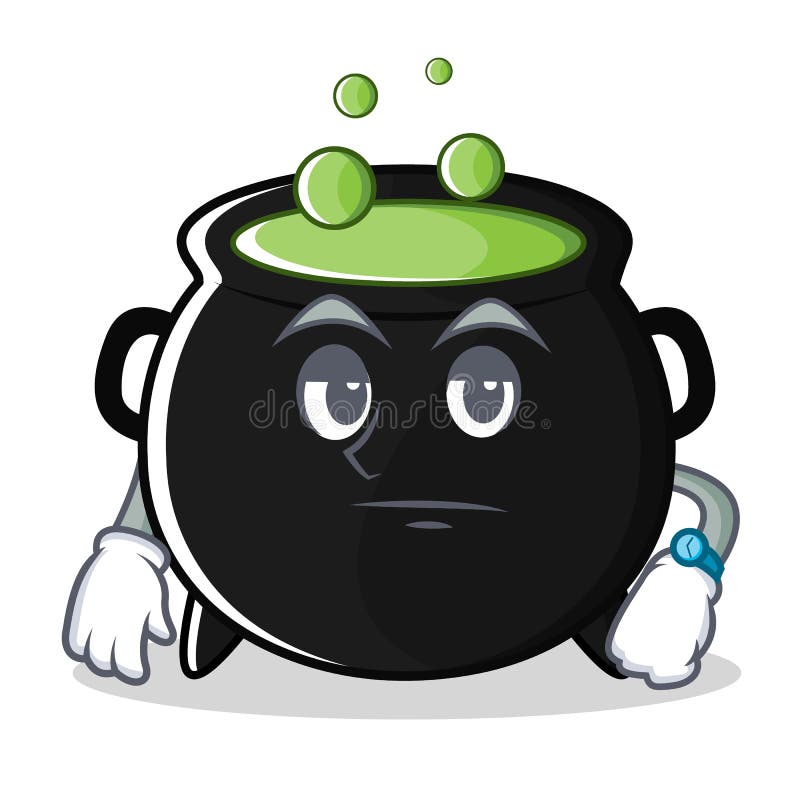Waiting Magic Cauldron Character Cartoon Stock Vector - Illustration of ...