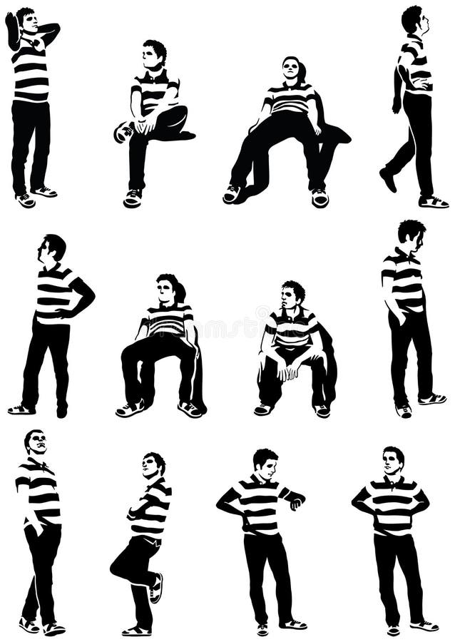 Sketch of People Waiting in Queue Stock Illustration - Illustration of ...