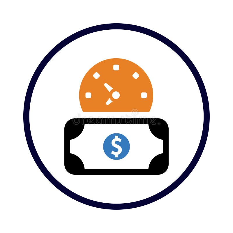 Waiting, Money, Clock, Time, Time on Money Icon Stock Vector ...