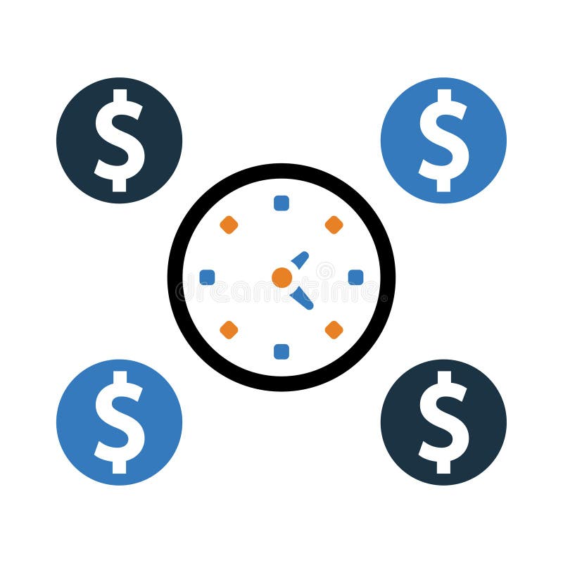 Waiting, Money, Clock, Time, Time on Money Icon Stock Vector ...