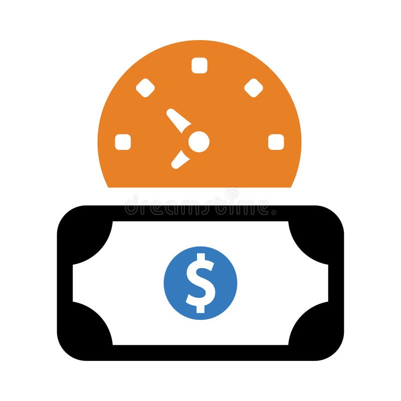 Waiting, Money, Clock, Time, Time on Money Icon Stock Vector ...