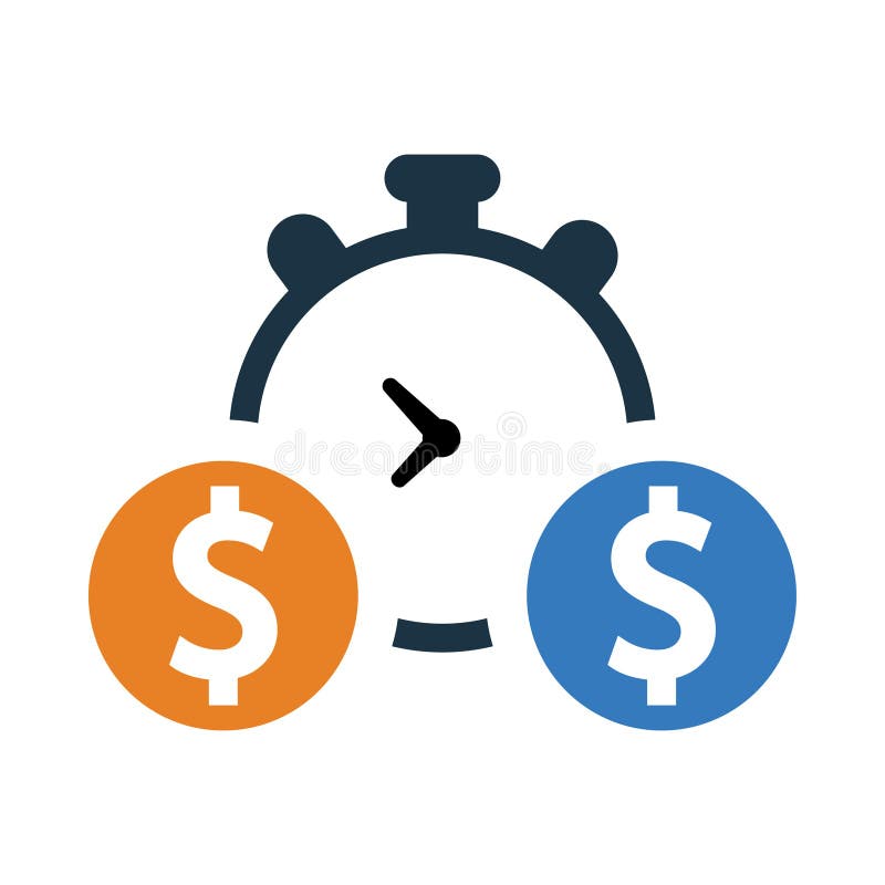 Waiting, Money, Clock, Time, Time on Money Icon Stock Vector ...